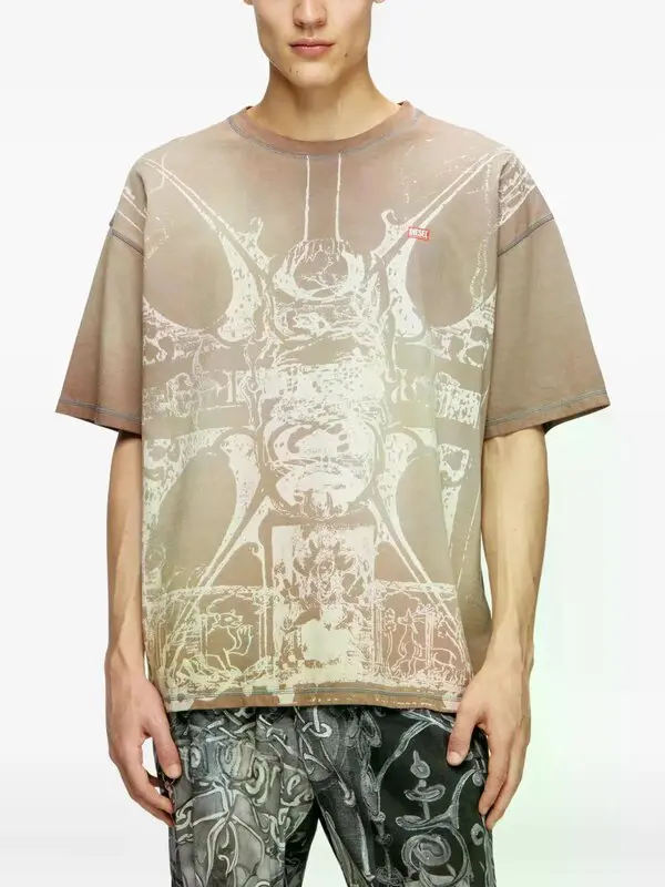 DIESEL® T-boxt-t13 Graphic-print T-shirt - Neutrals