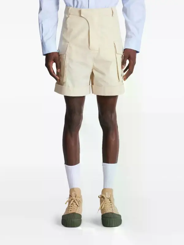 Balmain Cotton Cargo Shorts - Neutrals