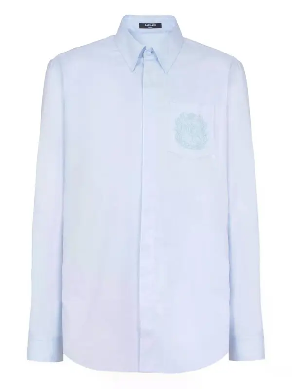 Balmain Logo-embroidered Shirt - Blue