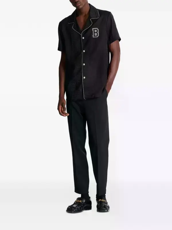 Balmain Varsity Pyjama Shirt - Black
