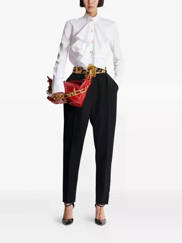 Balmain Ruffled Poplin Shirt
