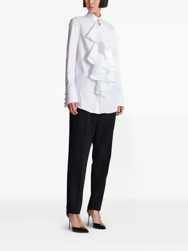 Balmain Ruffled Poplin Shirt