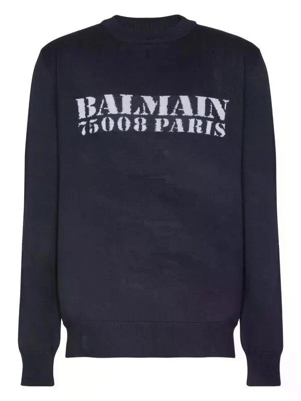 Balmain Logo Intarsia-knit Jumper