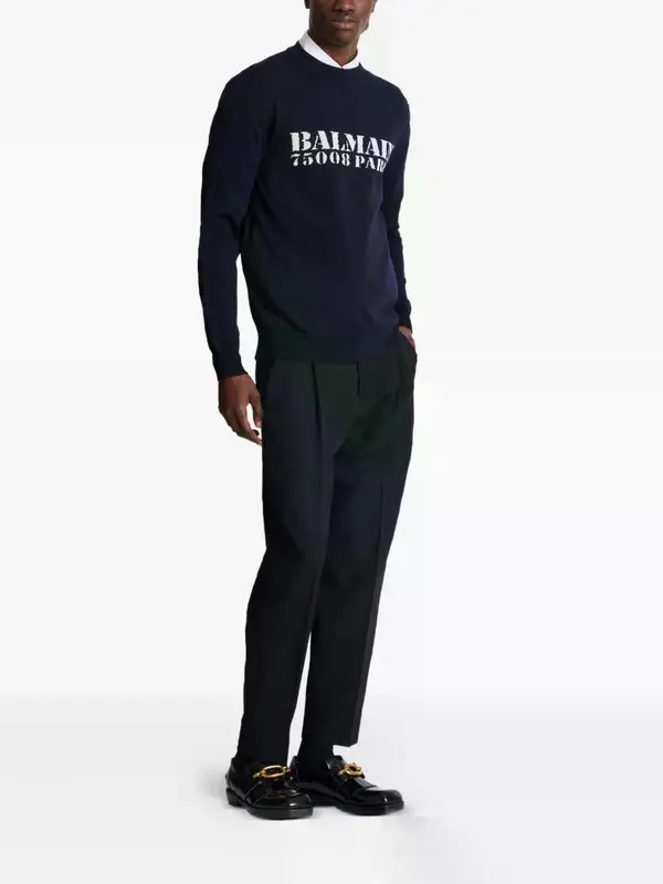 Balmain Logo Intarsia-knit Jumper