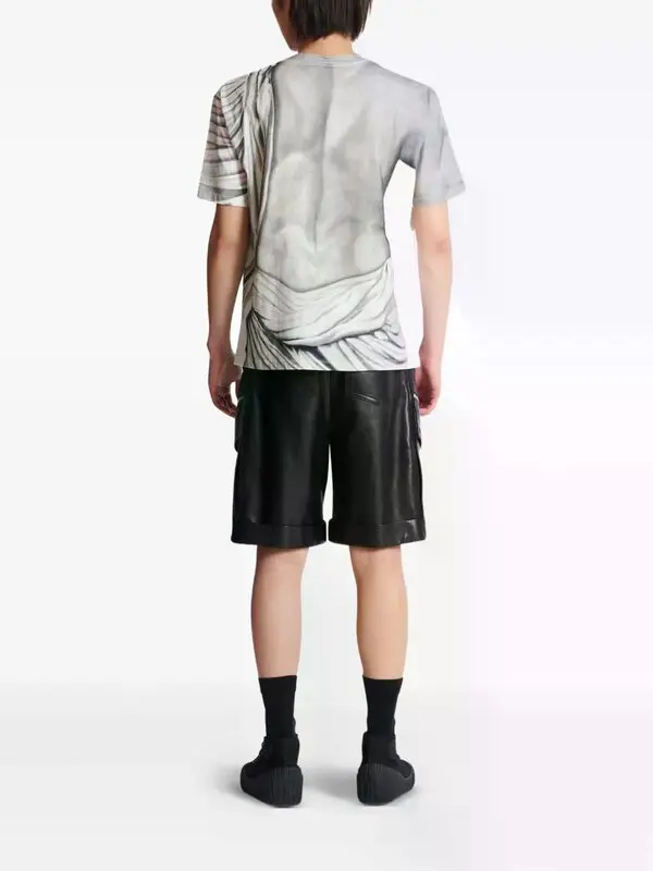 Balmain Logo Statue-print Cotton T-shirt