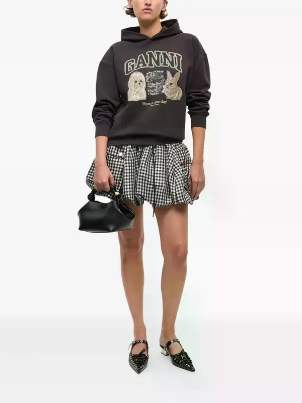 GANNI Graphic Print Hooded Sweatshirt