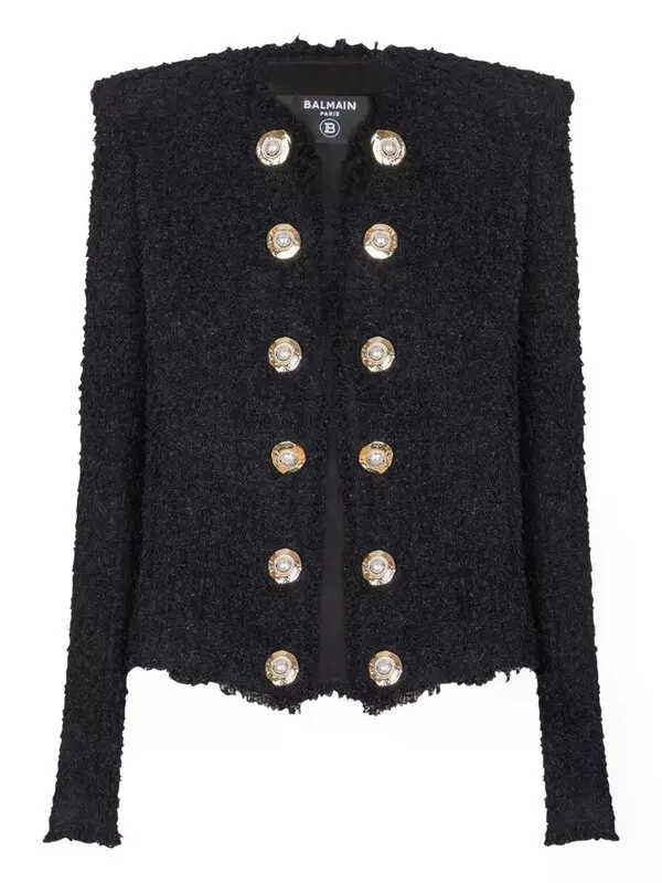 Balmain Edge-to-edge Tweed Jacket - Black
