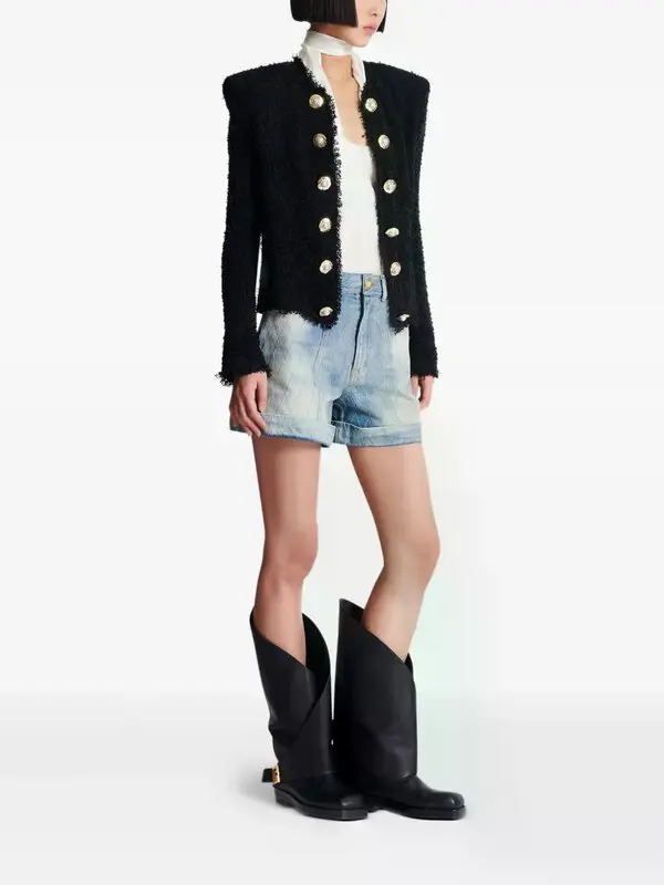 Balmain Edge-to-edge Tweed Jacket - Black