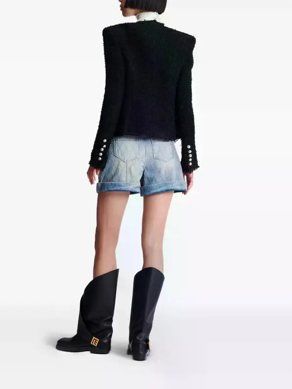 Balmain Edge-to-edge Tweed Jacket - Black
