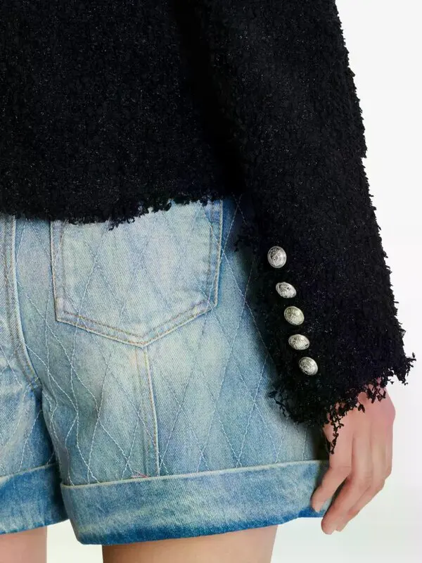Balmain Edge-to-edge Tweed Jacket - Black