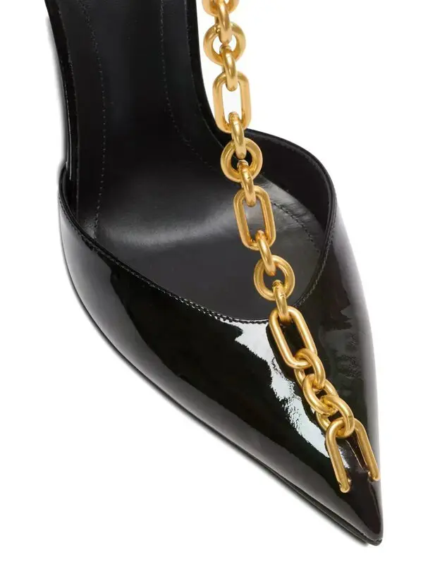 Balmain Sync Patent Leather Pumps - Black
