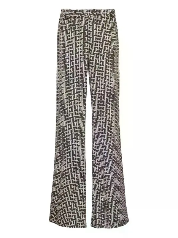 Balmain Monogram-pattern Trousers