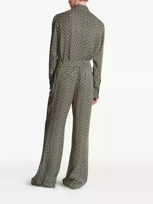 Balmain Monogram-pattern Trousers