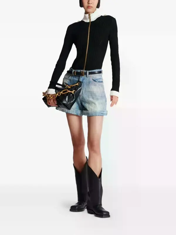 Balmain Ribbed-knit Cardigan - Black