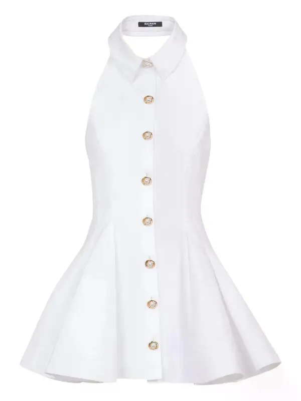 Balmain Poplin Backless Dress