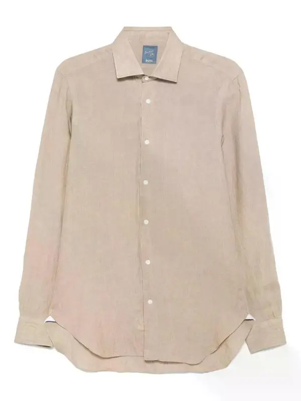 BARBA NAPOLI Linen Shirt - Brown