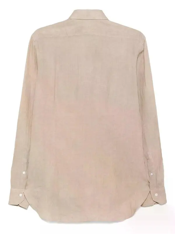 BARBA NAPOLI Linen Shirt - Brown