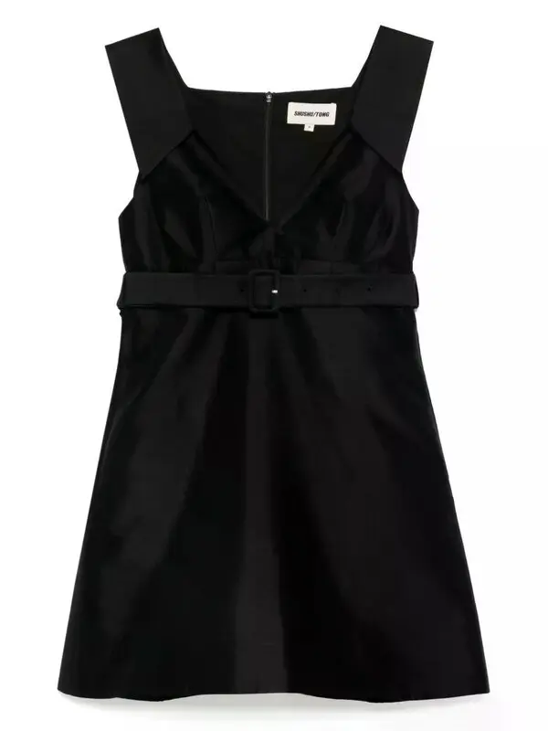 SHUSHU/TONG Sleeveless Dress With Adjustable Waist Belt - Black
