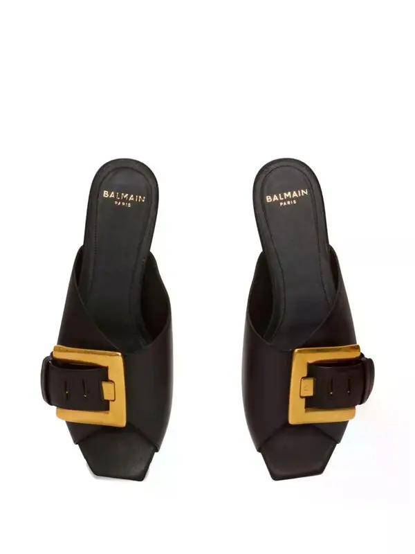 Balmain Anthem Flat Sandals - Black