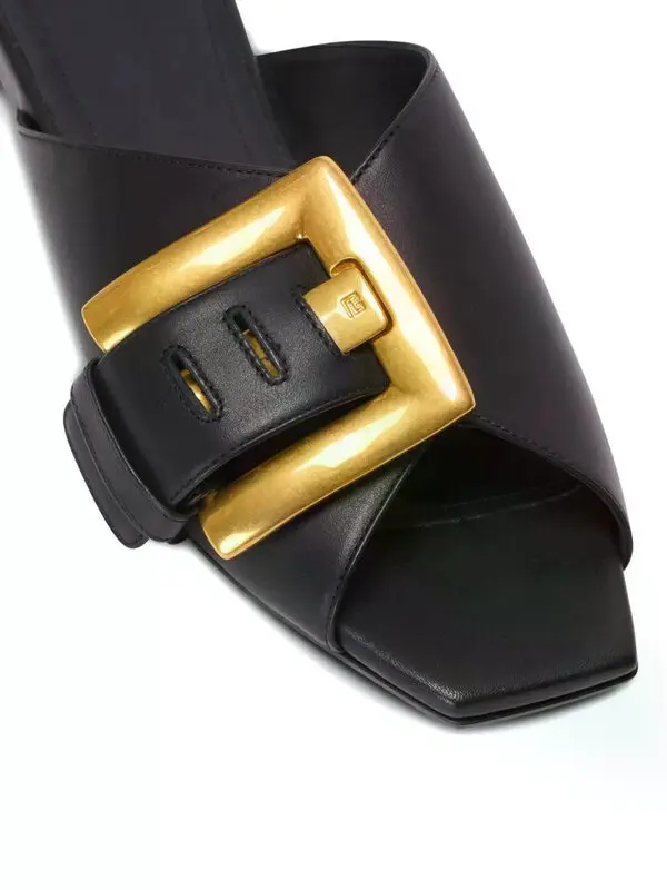 Balmain Anthem Flat Sandals - Black