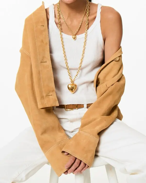 ROXANNE ASSOULIN Mini Puffy Heart Pendant Necklace - Gold