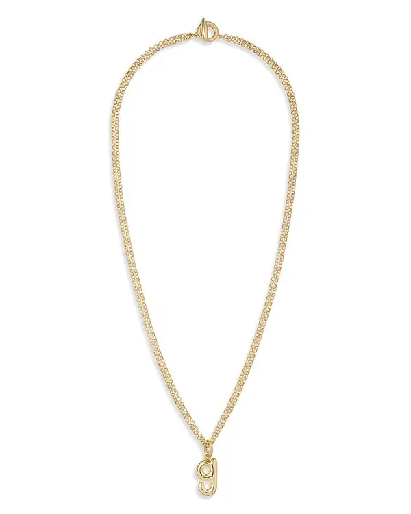 ROXANNE ASSOULIN Puffy Initial Double Chain Pendant Necklace - G