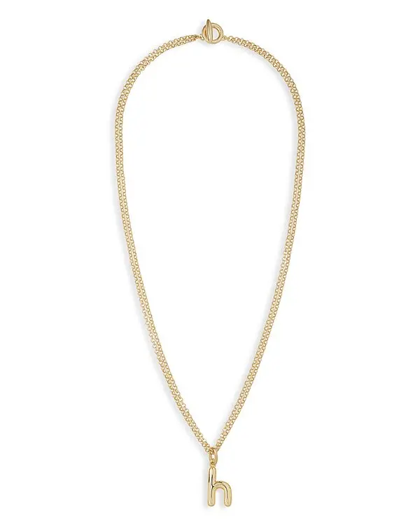 ROXANNE ASSOULIN Puffy Initial Double Chain Pendant Necklace - H