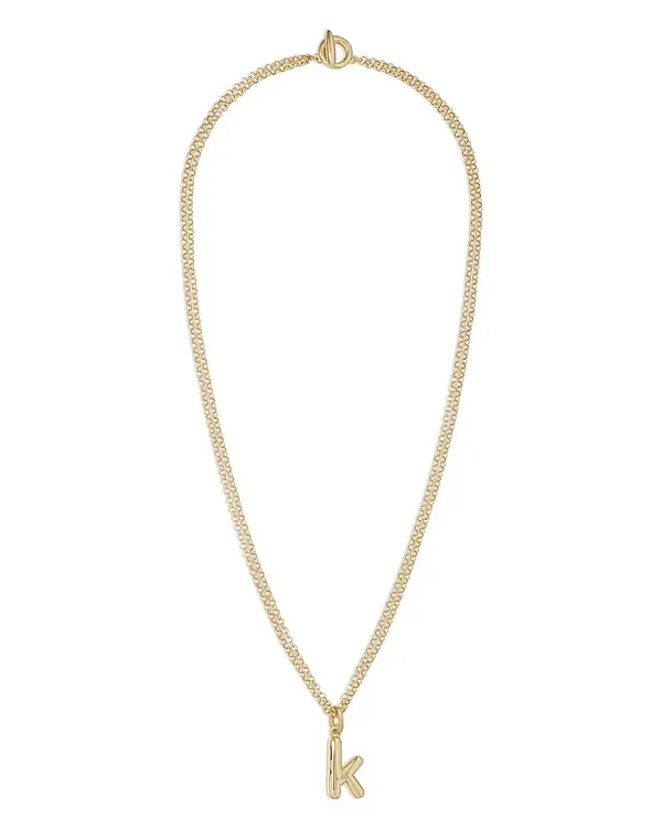 ROXANNE ASSOULIN Puffy Initial Double Chain Pendant Necklace - K