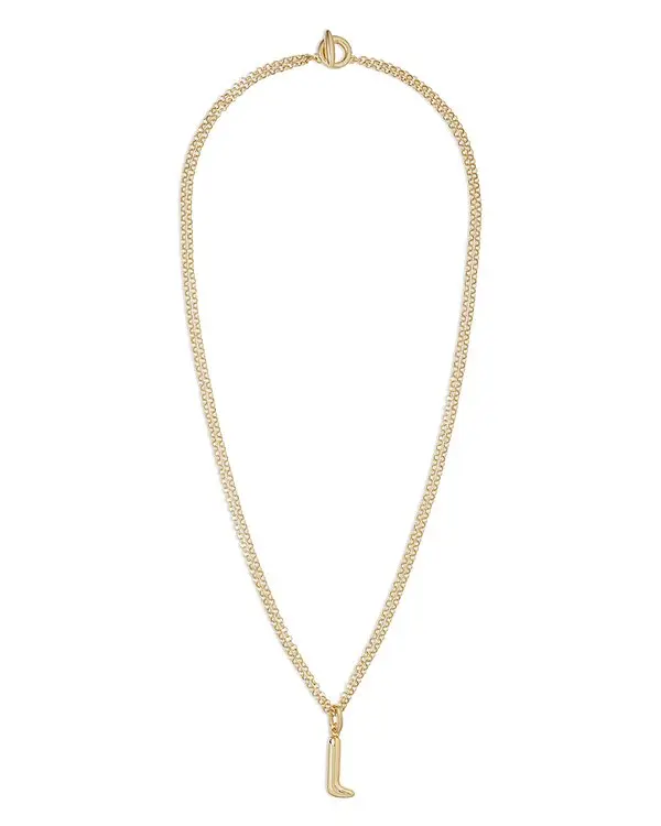 ROXANNE ASSOULIN Puffy Initial Double Chain Pendant Necklace - L