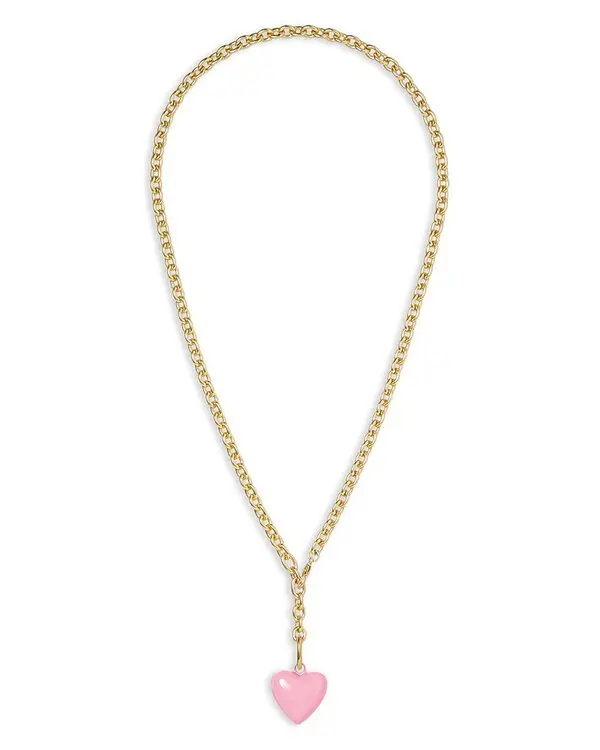 ROXANNE ASSOULIN Mini Puffy Heart Pendant Necklace - Pink/gold