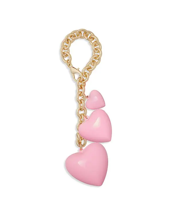 ROXANNE ASSOULIN Puffy Heart Bag Charm - Pink/gold