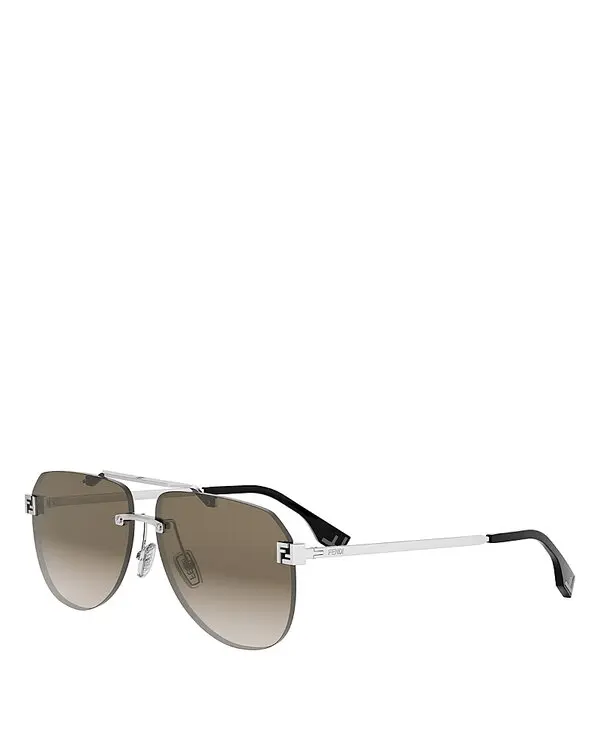 Fendi 61mm Sky Pilot Sunglasses - Palladium/blue