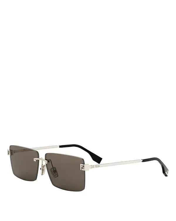 Fendi Sky Rectangle Sunglasses, 60mm - Gold/brown
