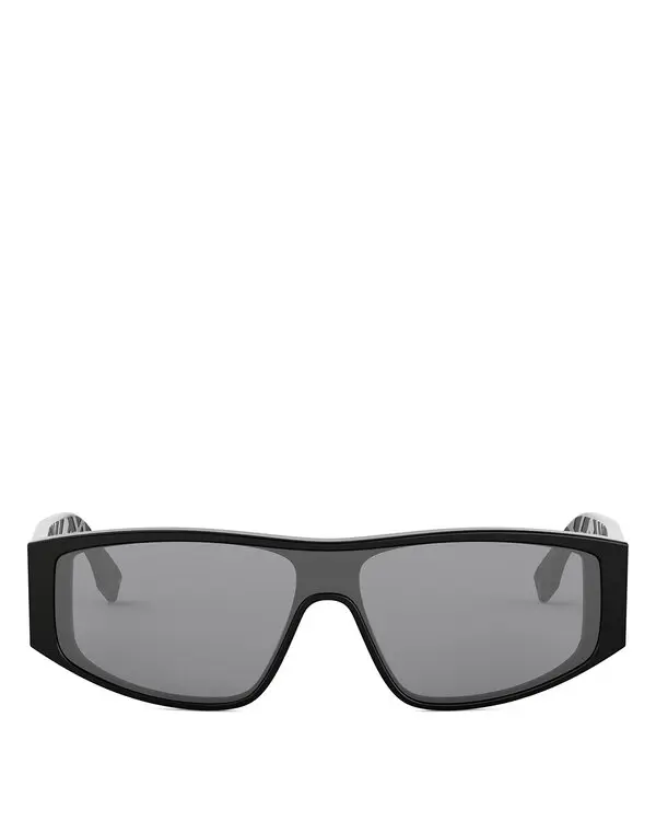 Fendi Ff Squared Geometric Shield Sunglasses, 133mm