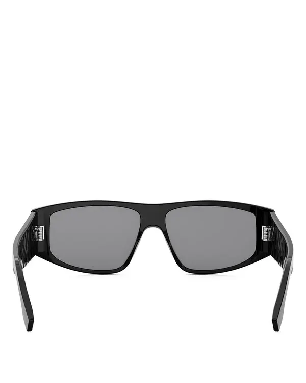 Fendi Ff Squared Geometric Shield Sunglasses, 133mm