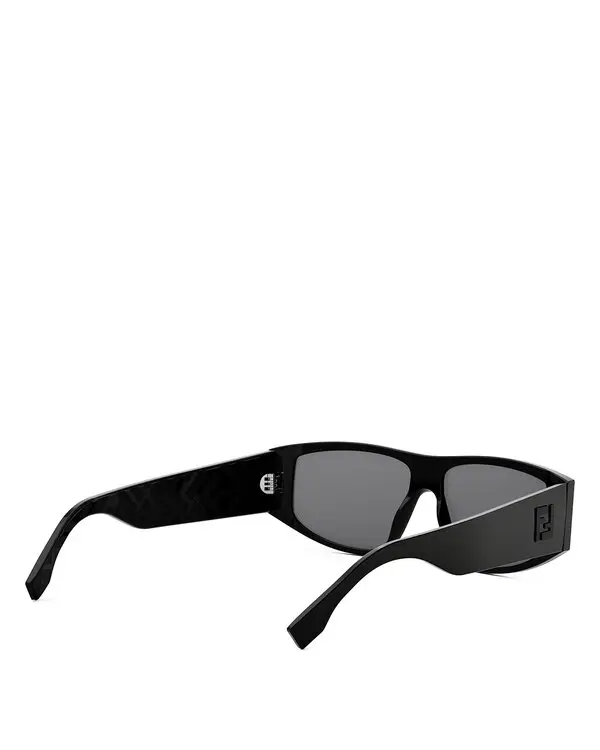 Fendi Ff Squared Geometric Shield Sunglasses, 133mm