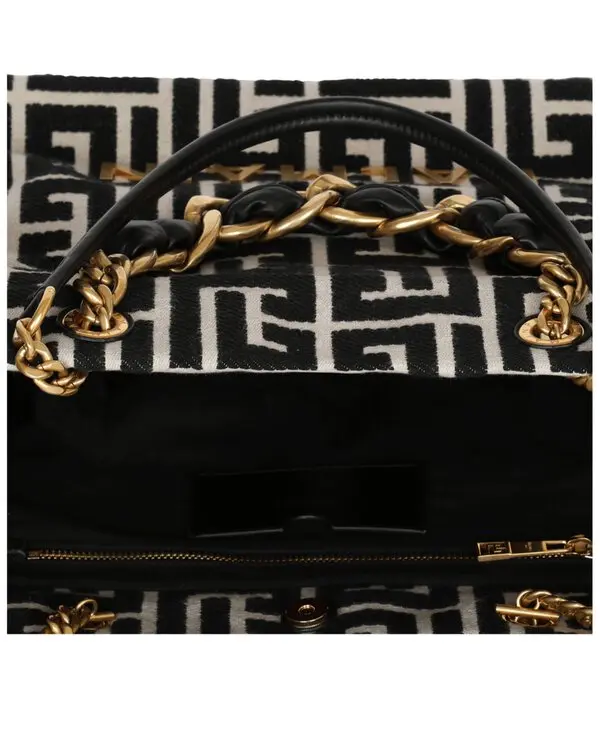Balmain 1945 Soft Pb-monogrammed Jacquard Canvas Tote Bag