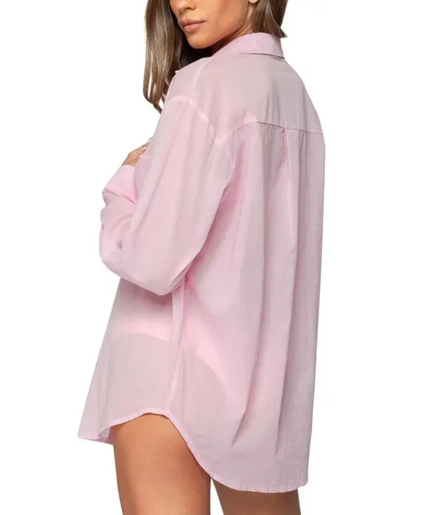 EDIKTED Kellen Oversized Cotton Button Up Shirt