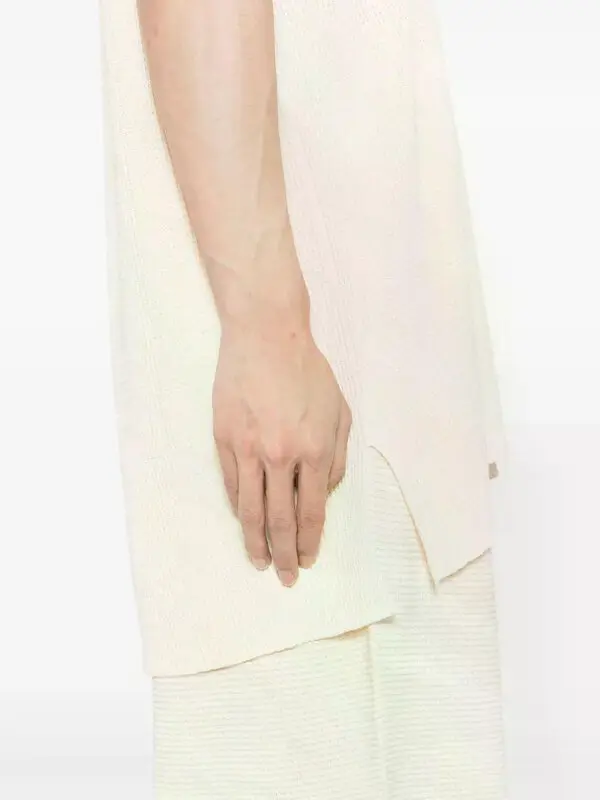 Issey Miyake Tight Twist Cotton Vest - Neutrals