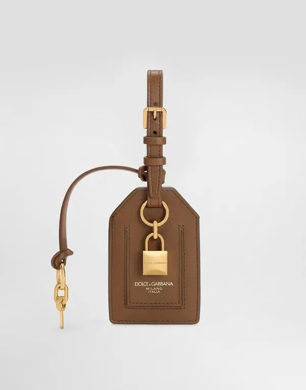 Dolce & Gabbana Calfskin Keychain - Brown