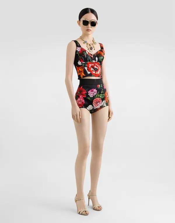 Dolce & Gabbana Floral- Satin Corset