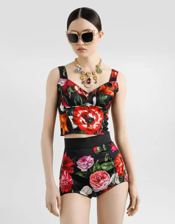 Dolce & Gabbana Floral- Satin Corset
