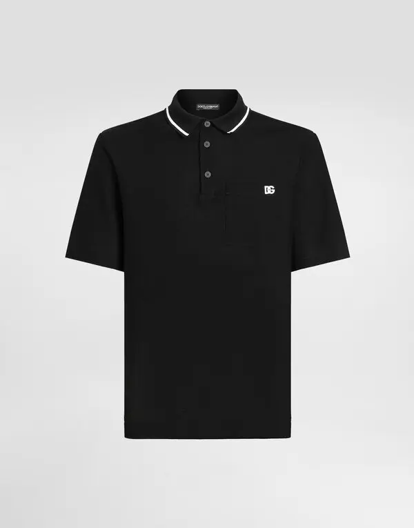 Dolce & Gabbana Cotton Piqué Polo Shirt - Black