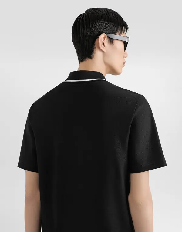 Dolce & Gabbana Cotton Piqué Polo Shirt - Black
