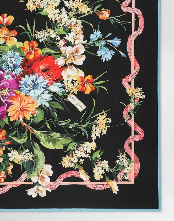 Dolce & Gabbana 90x90 Silk Twill Foulard - Multicolor