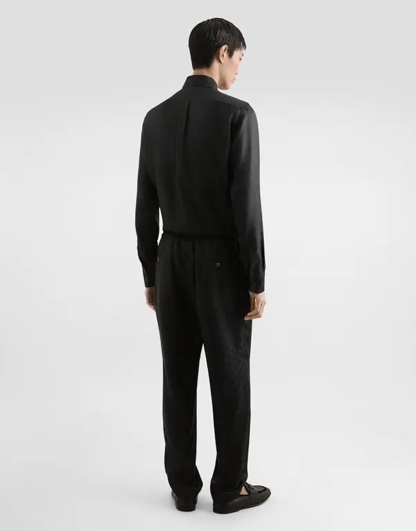 Dolce & Gabbana Dg Logo Martini Jacquard Shirt - Black