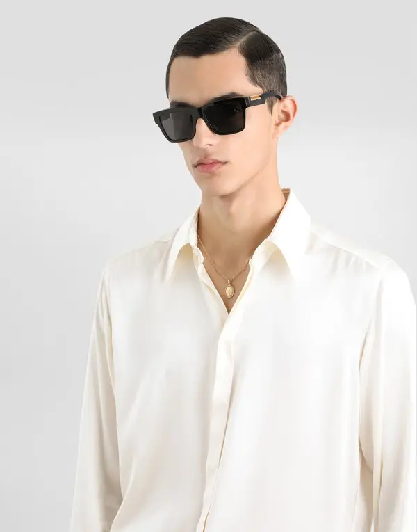 Dolce & Gabbana Silk Satin Martini-fit Shirt - White