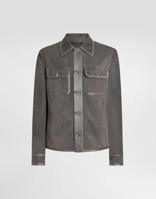 Dolce & Gabbana Perforated Lambskin Jacket - Grey