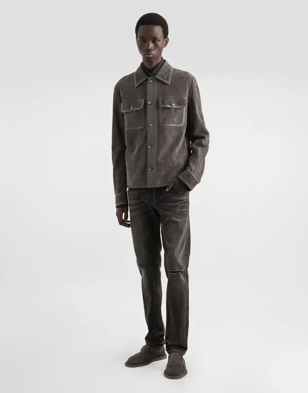 Dolce & Gabbana Perforated Lambskin Jacket - Grey