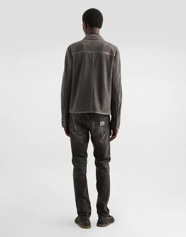 Dolce & Gabbana Perforated Lambskin Jacket - Grey
